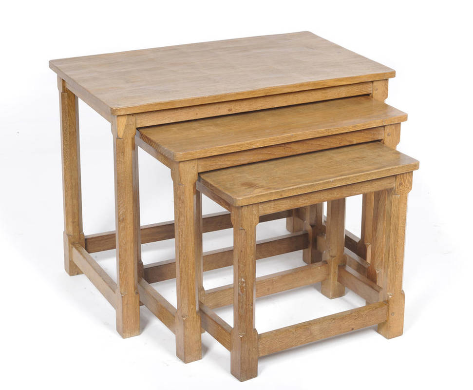 Lot 1092 - A Robert "Mouseman" Thompson Oak Nest of