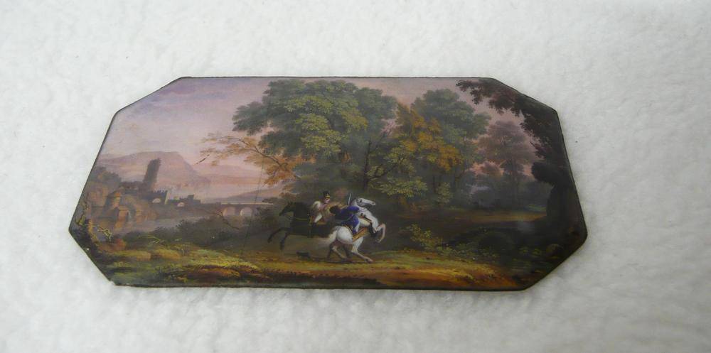 Lot 311 - A Swiss Enamelled Small Octagonal Plaque,