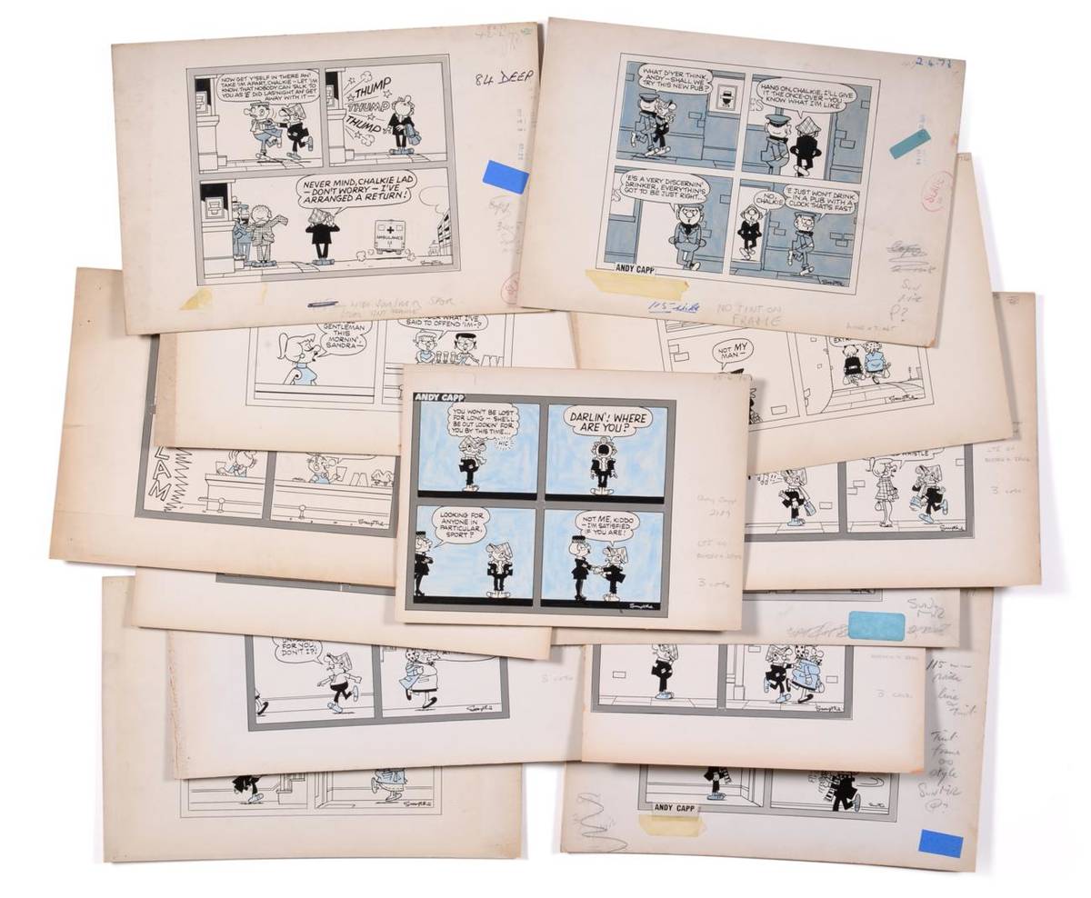 Lot 139 - Four Original 4-Frame Square Format Cartoons,