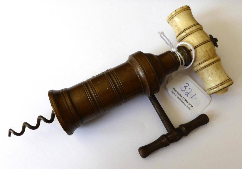 Lot 321 - A Kings Pattern Corkscrew, with ring turned