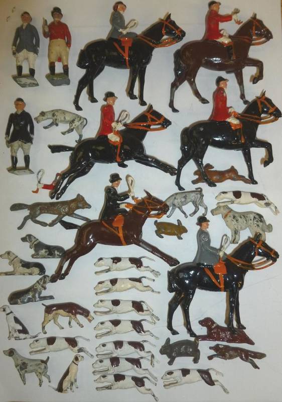 Lot 124 - A Set of Britains Hollowcast Lead Fox Hunt