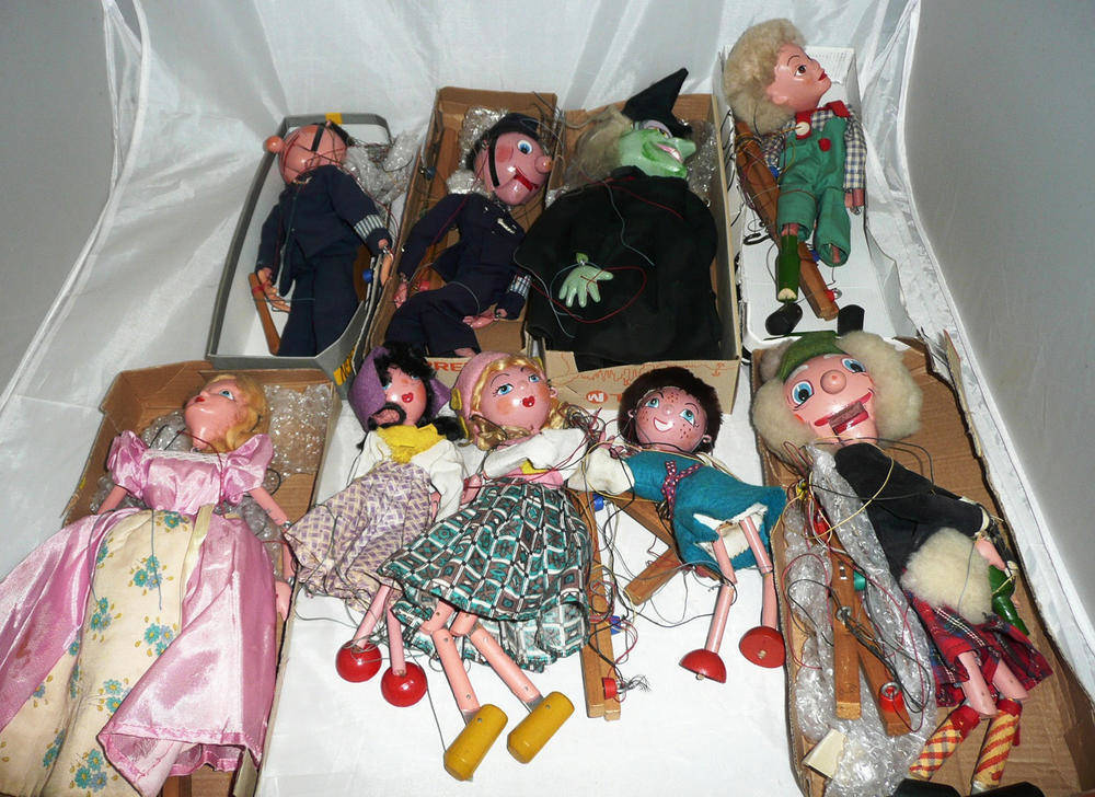 Lot 133 - Nine Unboxed Pelham Puppets, including Witch,