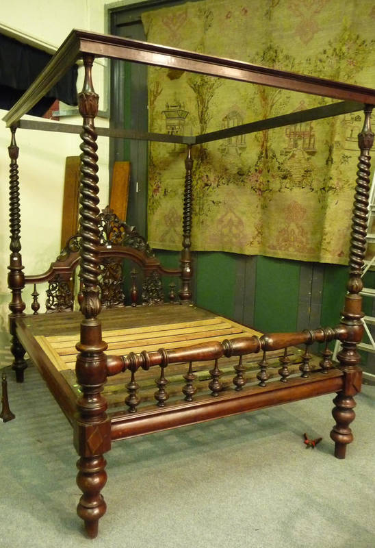 Lot 1454 - An Impressive Colonial Hardwood Four Poster