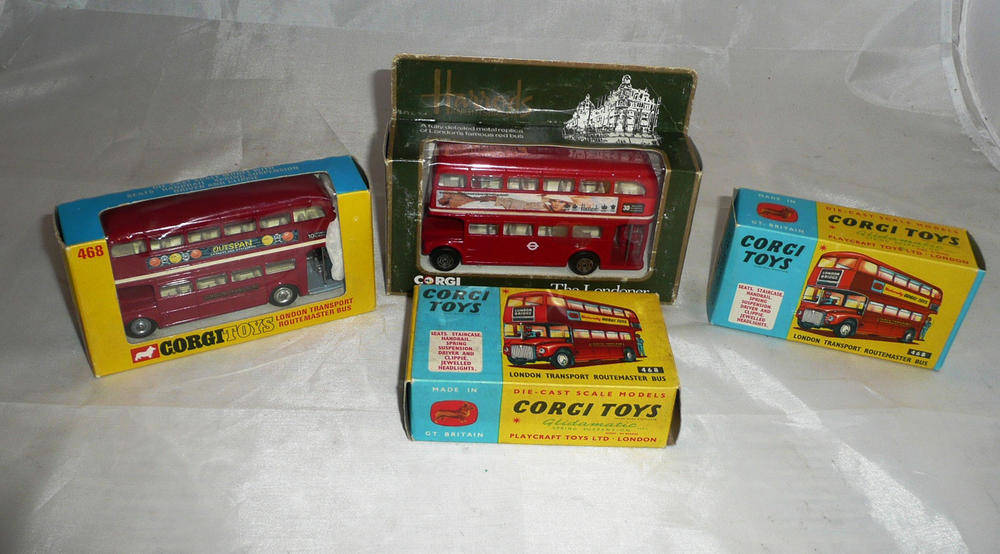 Lot 222 - Three Boxed Corgi Routemaster Buses - all in