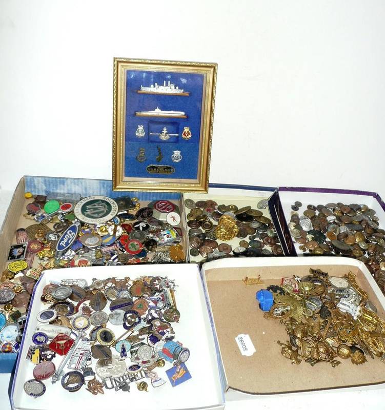 Lot 309 - A Large Collection of Badges and Buttons,
