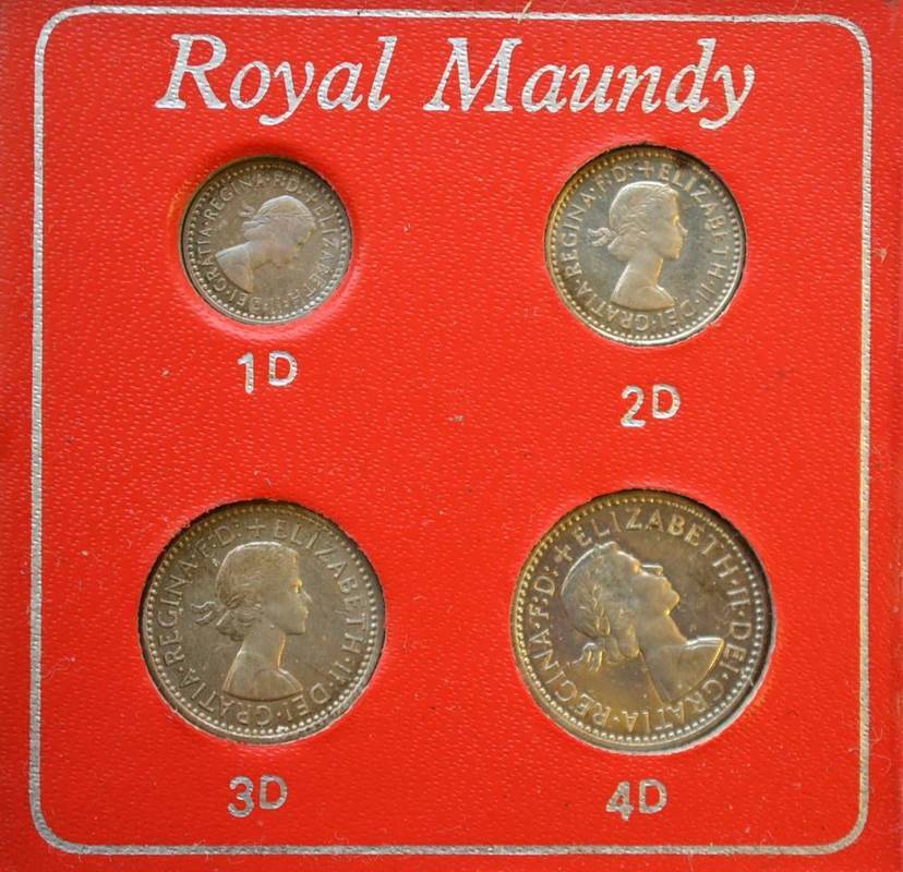 Lot 211 - Maundy Set 1954, 4d, 3d, 2d & 1d, in plastic
