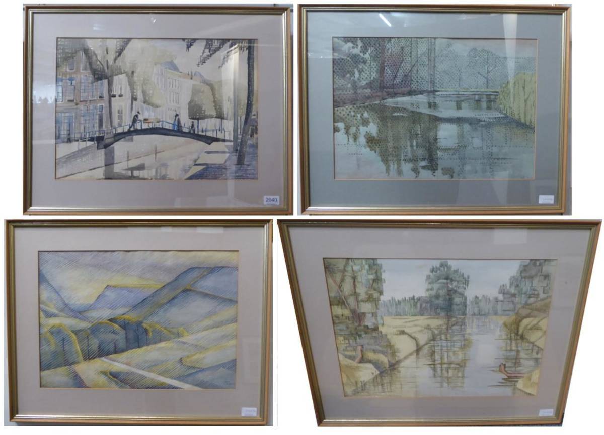 Lot 2040 - Edith Lawrence (1890-1973) 'Dutch Canal