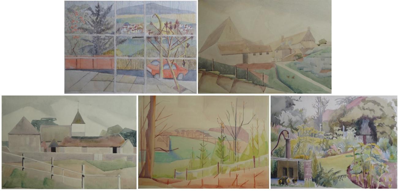 Lot 2027 - Edith Lawrence (1890-1973) 'Suburbia' 1973