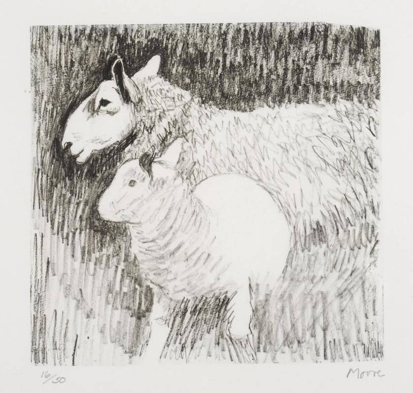 Lot 1021 - Henry Moore (1898-1986) 'Sheep and Lamb',