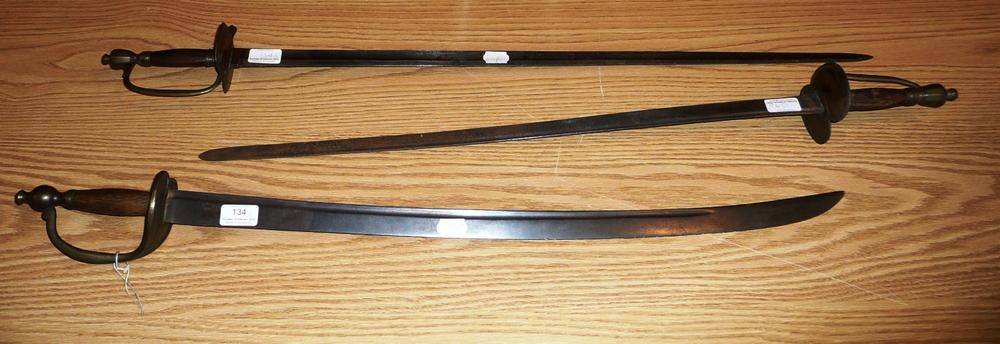 Lot 134 - A Georgian Sword, the 73cm slightly curved