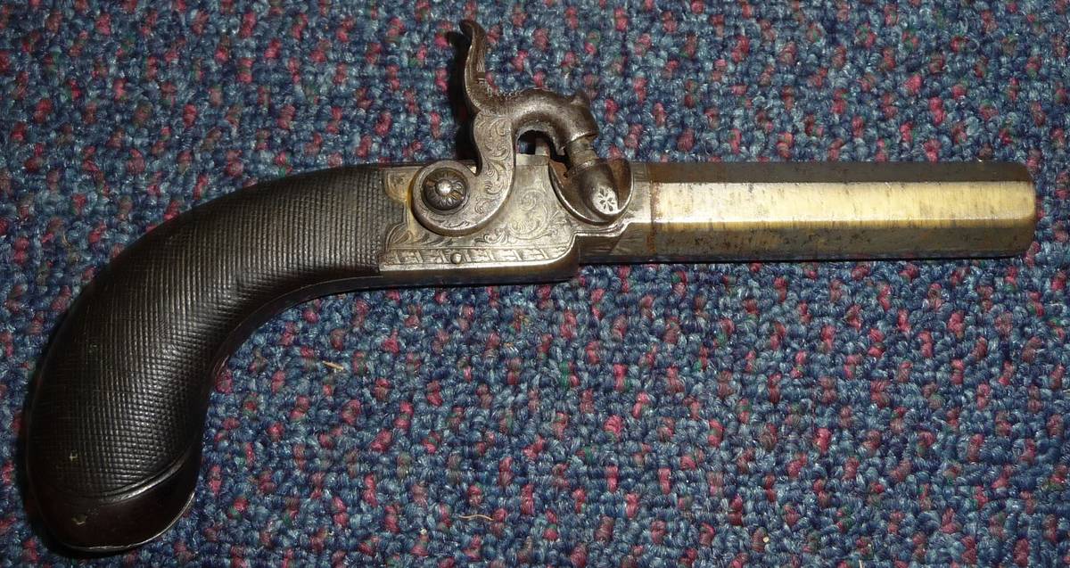 Lot 260 - A 19th Century Percussion Cap Pocket Pistol,