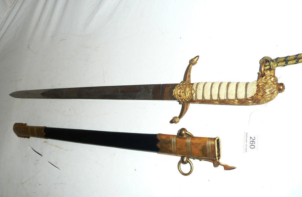 Lot 260 - A Royal Navy Midshipman's Dirk, the 46cm