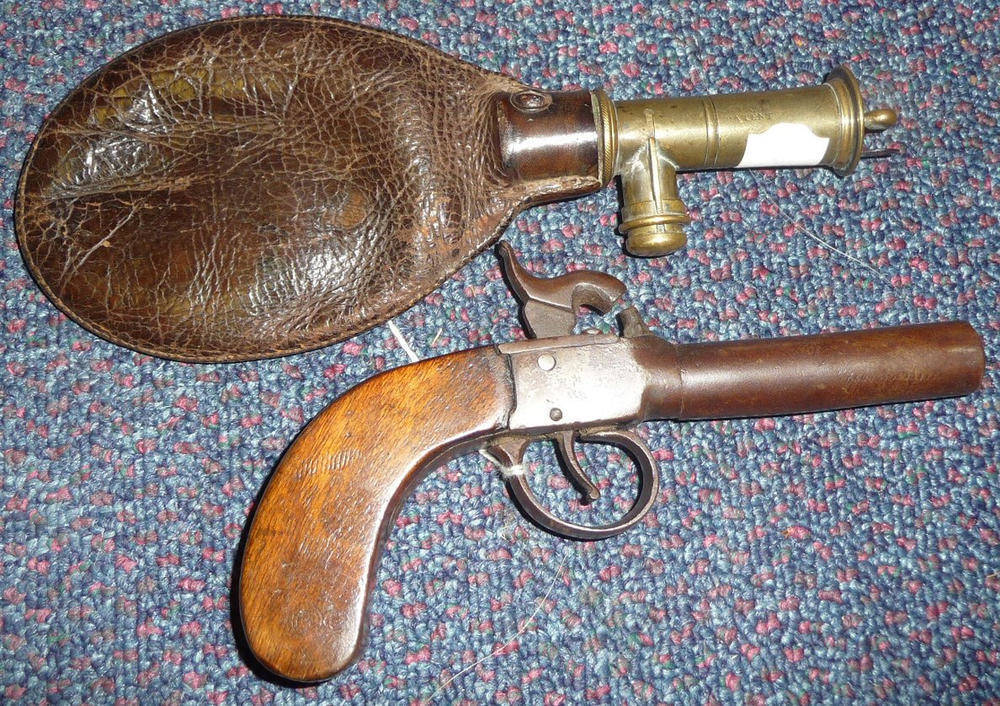 Lot 337 - A 19th Century Percussion Cap Pocket Pistol,