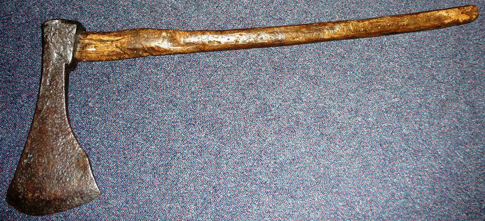Lot 136 - A Large 18th/19th Century Axe, the iron head