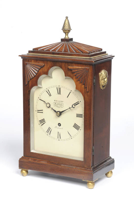 Lot 1297 - A Mahogany Mantel Timepiece, Philcox,