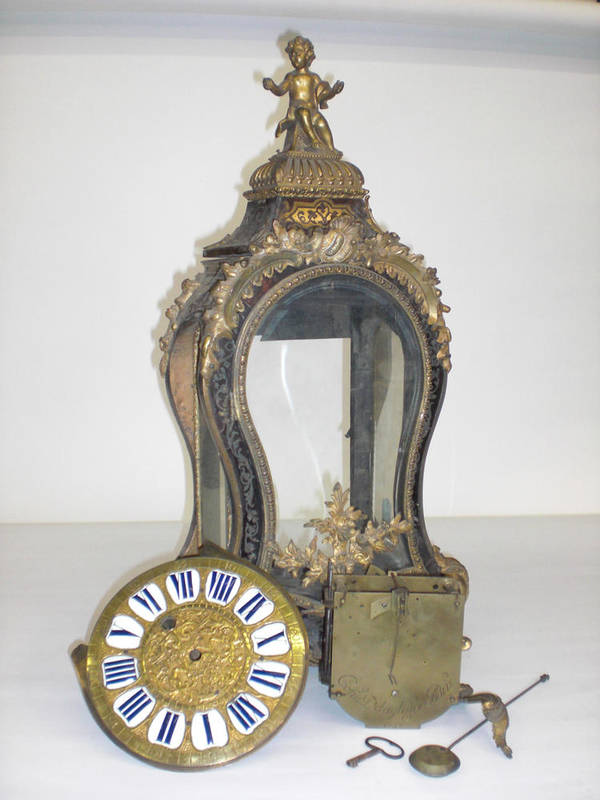 Lot 1304 - A French "Boulle" Table Clock, signed Colin