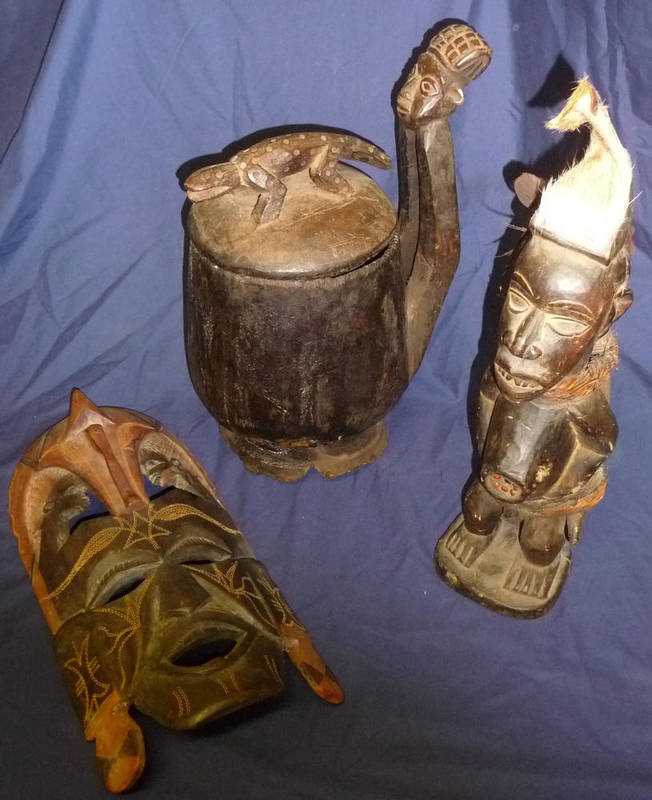 Lot 349 - A Yoruba Wood Food Bowl and Cover, of