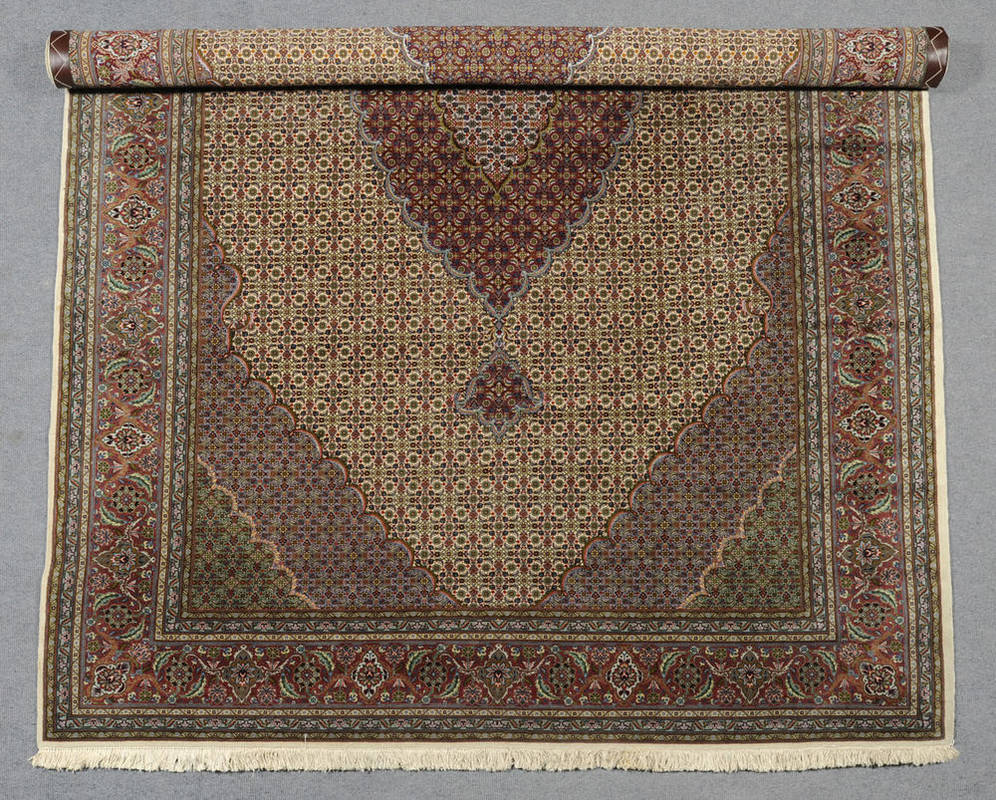 Lot 1347 - Tabriz Part Silk Carpet Persian Azerbaijan