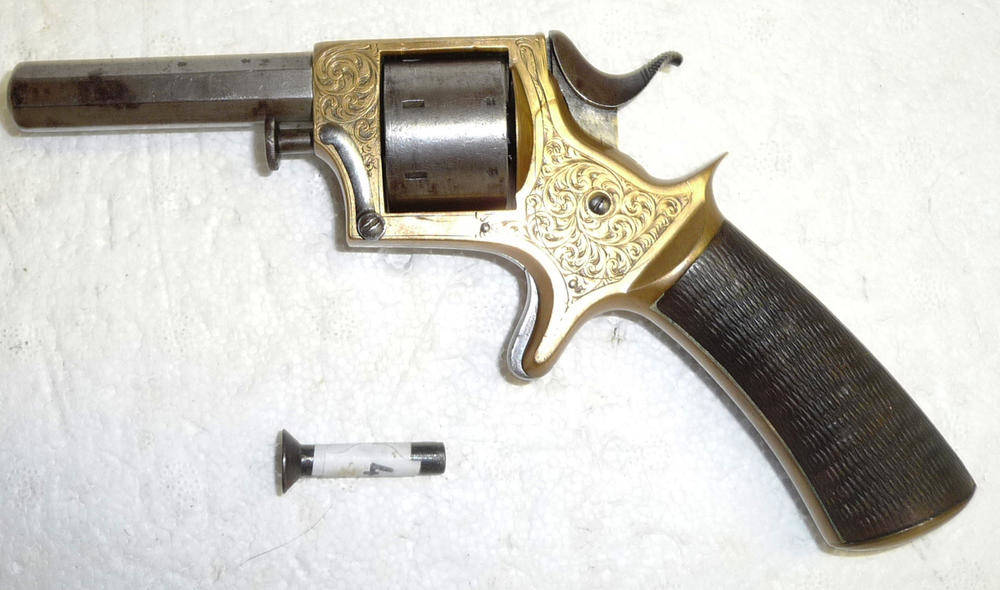 Lot 456 - A 19th Century Rimfire Seven Shot Revolver,