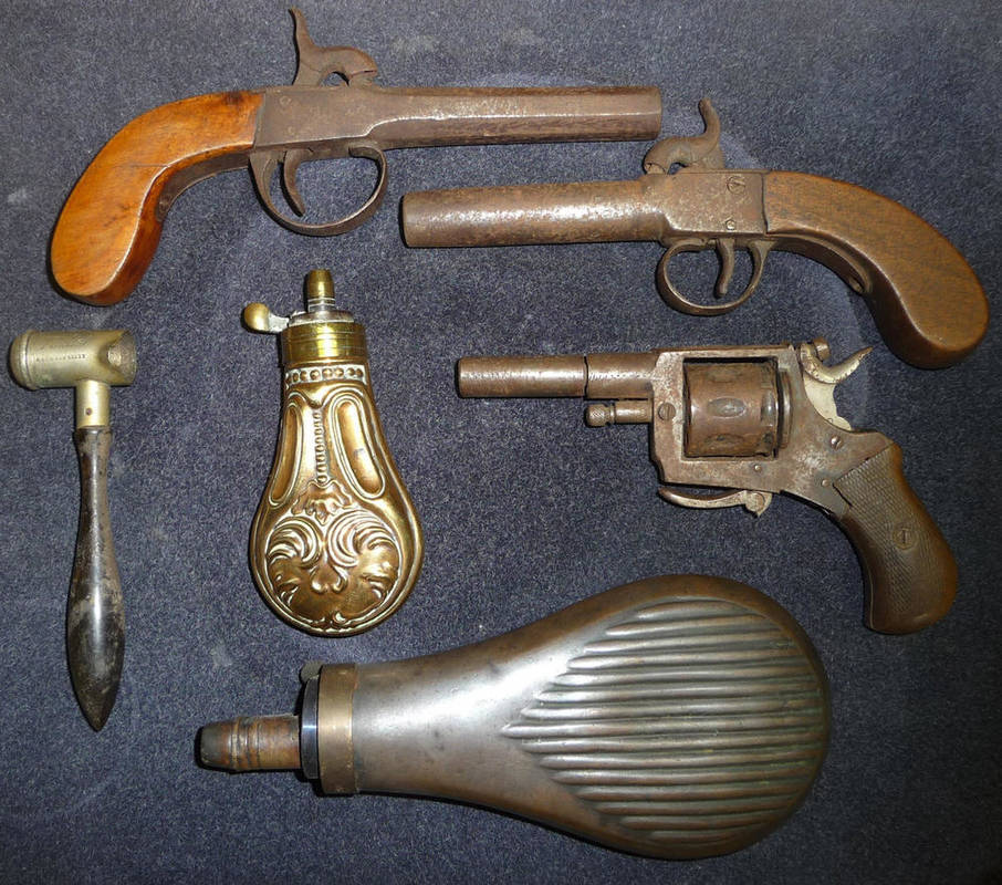 Lot 489 - A 19th Century Percussion Cap Pocket Pistol,