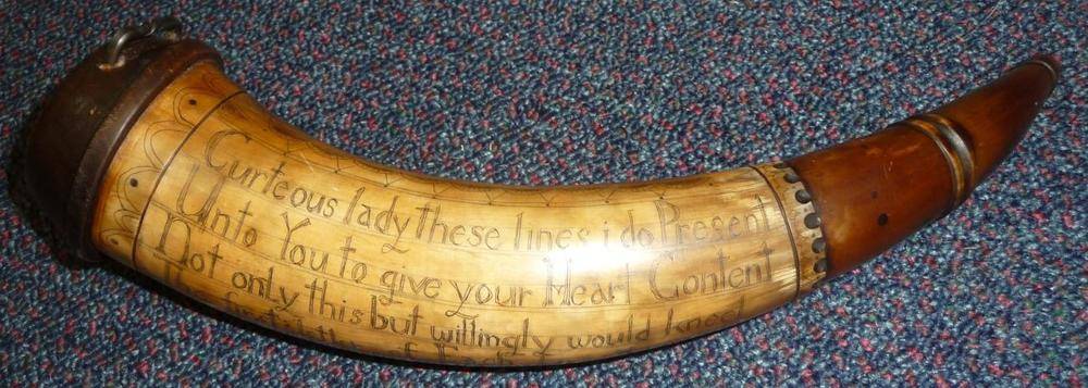 Lot 347 - An 18th Century Style Powder Horn, with