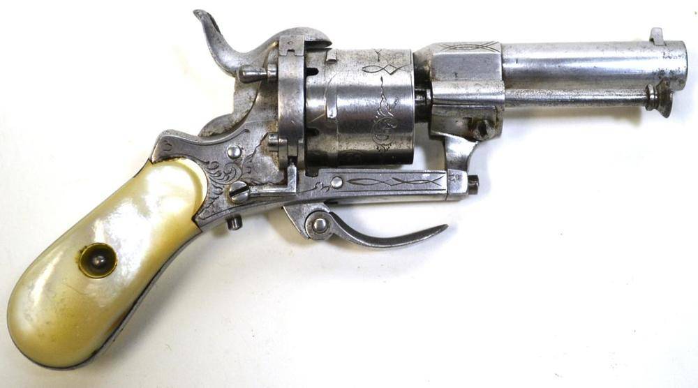 Lot 600 - A 19th Century Belgian Six Shot Pinfire