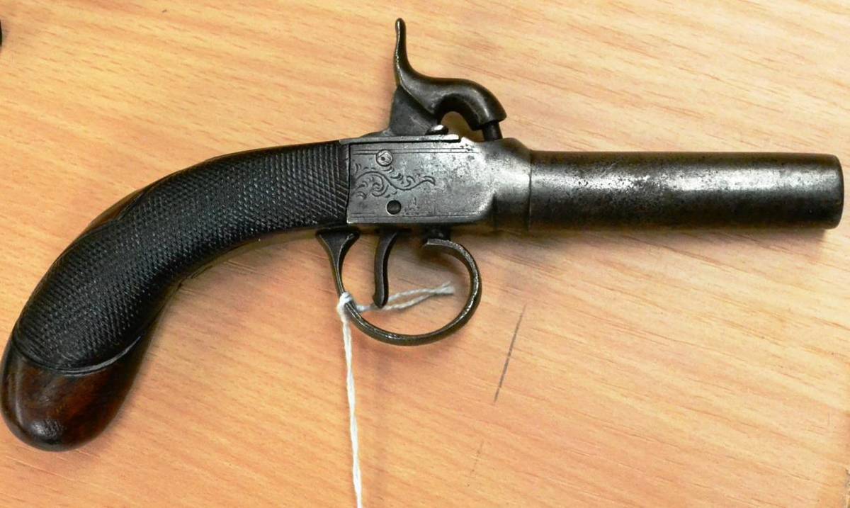 Lot 339 - A 19th Century Percussion Cap Pocket Pistol,