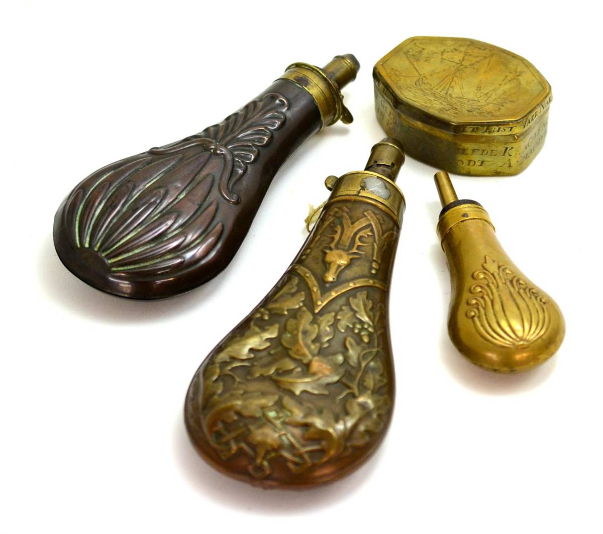 Lot 148 - A 19th century Copper and Brass Shot Flask,