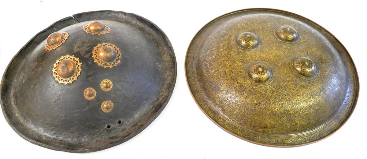 Lot 378 - A 19th Century Indian Black Painted Hide