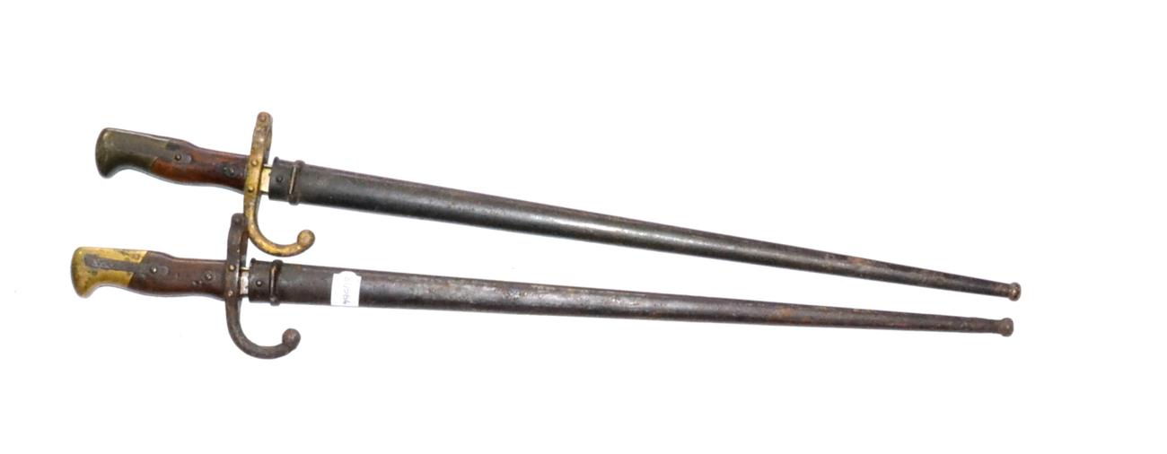 Lot 358 - Two French Model 1874 Gras Bayonets, each