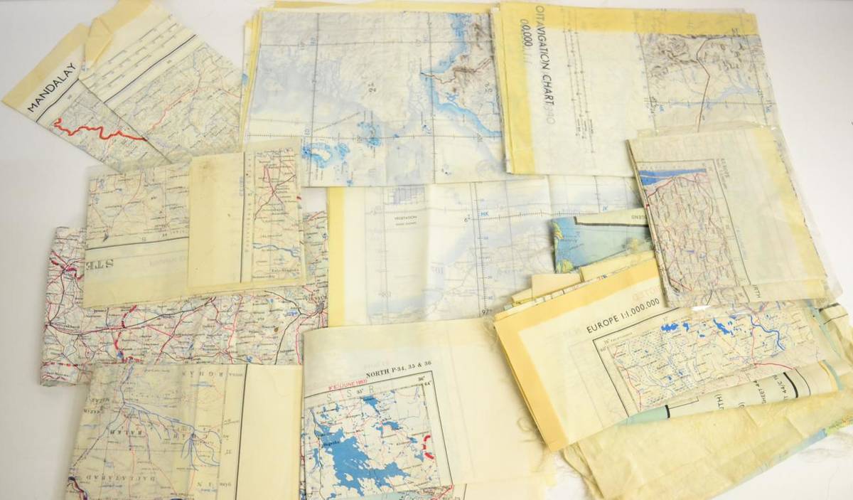 Lot 186 - Thirteen Various Silk Escape Maps, circa
