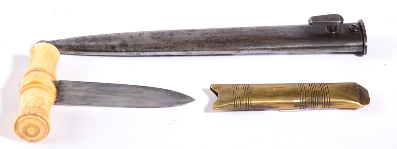 Lot 229 - A Push Dagger, with turned bone T shape grip