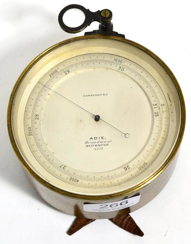 Lot 266 - An aneroid barometer, signed Adie Broadway,
