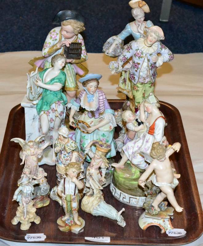 Lot 481 - A Continental porcelain figure of a winged