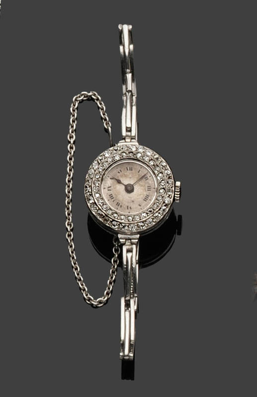 Lot 447 - A Lady's Diamond Set Wristwatch, circa 1930,