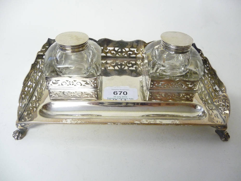 Lot 670 - A Late Victorian Table Inkstand, Harry
