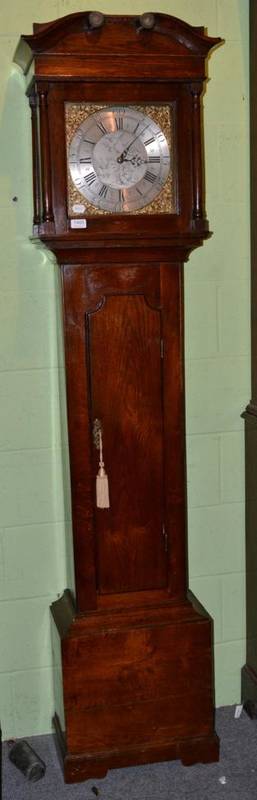 Lot 1405 - ~ A George II oak 30 hour longcase clock,