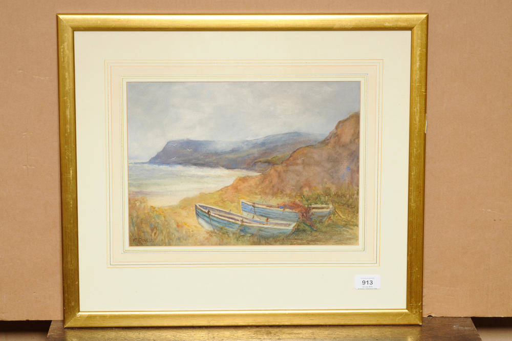 Lot 913 - Frank Rousse (fl.1897-1917) Whitby Cobbles