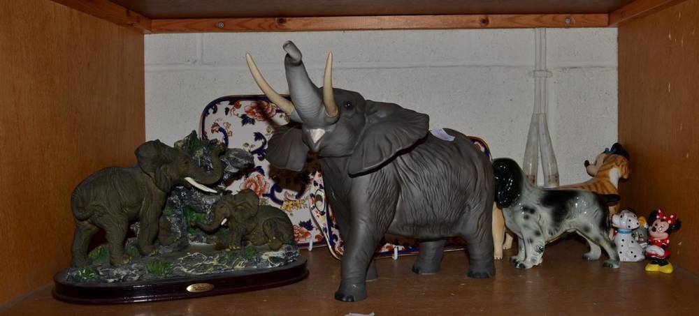 Lot 283 - A Beswick elephant; four Capo Di Monte
