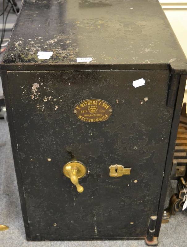 Lot 1107 - A safe marked T Withers & Sons, West
