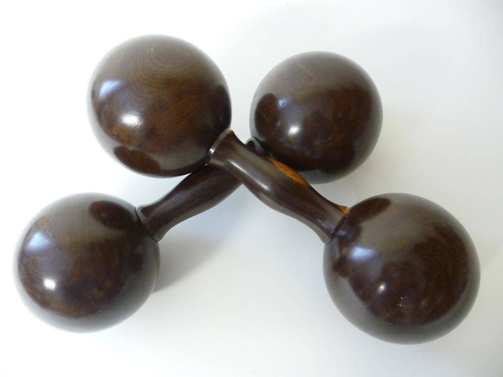 Lot 1278 - A Pair of Lignum Vitae Dumbbells, probably