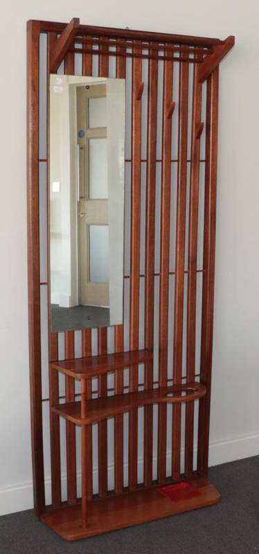 Lot 528 - A 1960's Danish Teak Hall Stand, with
