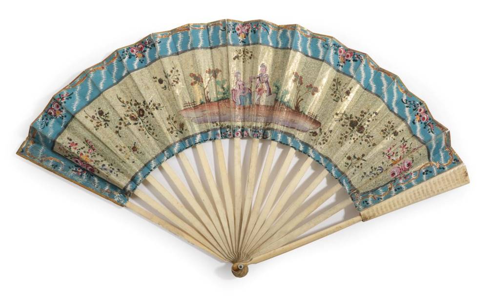 Lot 2002 - A Mid-18th Century Bone Fan, the monture