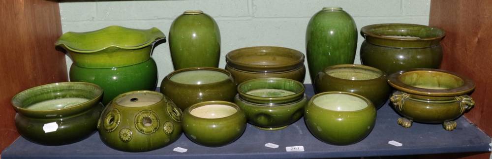 Lot 261 - A quantity of Bretby pottery jardinieres,