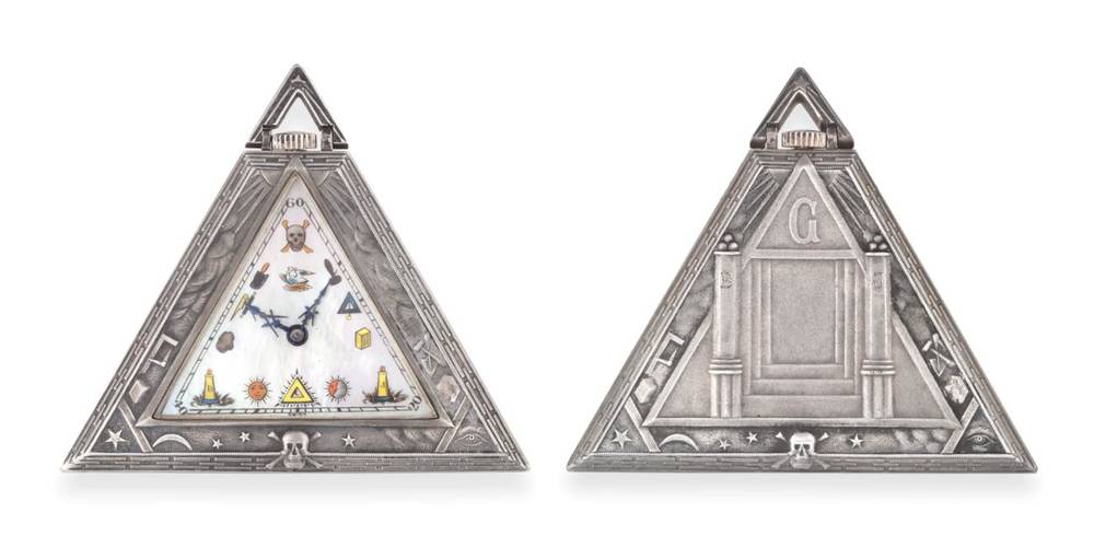 Lot 2164 - A Masonic Triangular Shaped Silver Pocket
