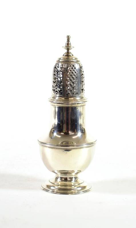 Lot 1482 - A George II Silver Caster, Samuel Wood,