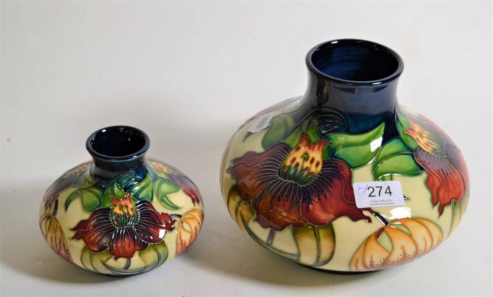 Lot 274 - Modern Moorcroft pottery: two 'Anna Lily'