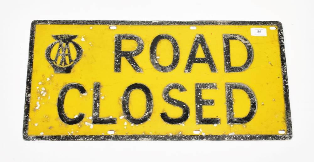 Lot 86 - A Single-Side Metal AA Road Sign, with black