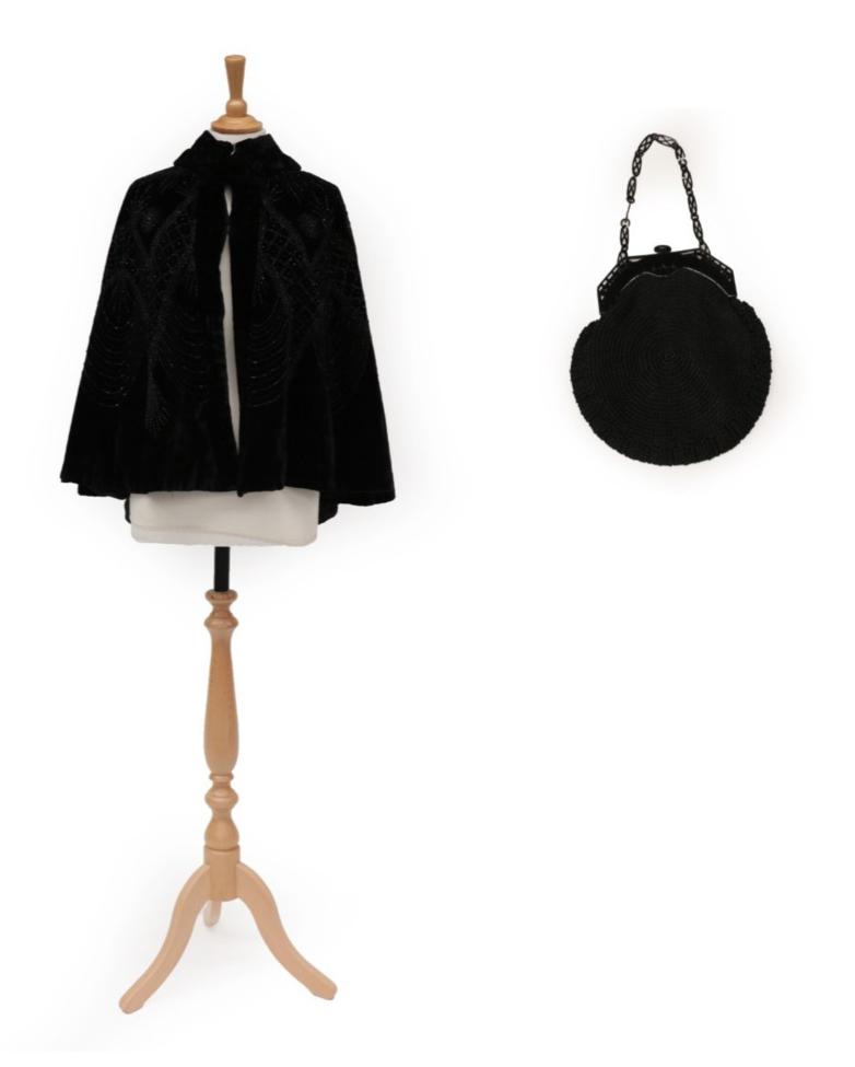 Lot 2120 - A Victorian Black Velvet Cape, with collar