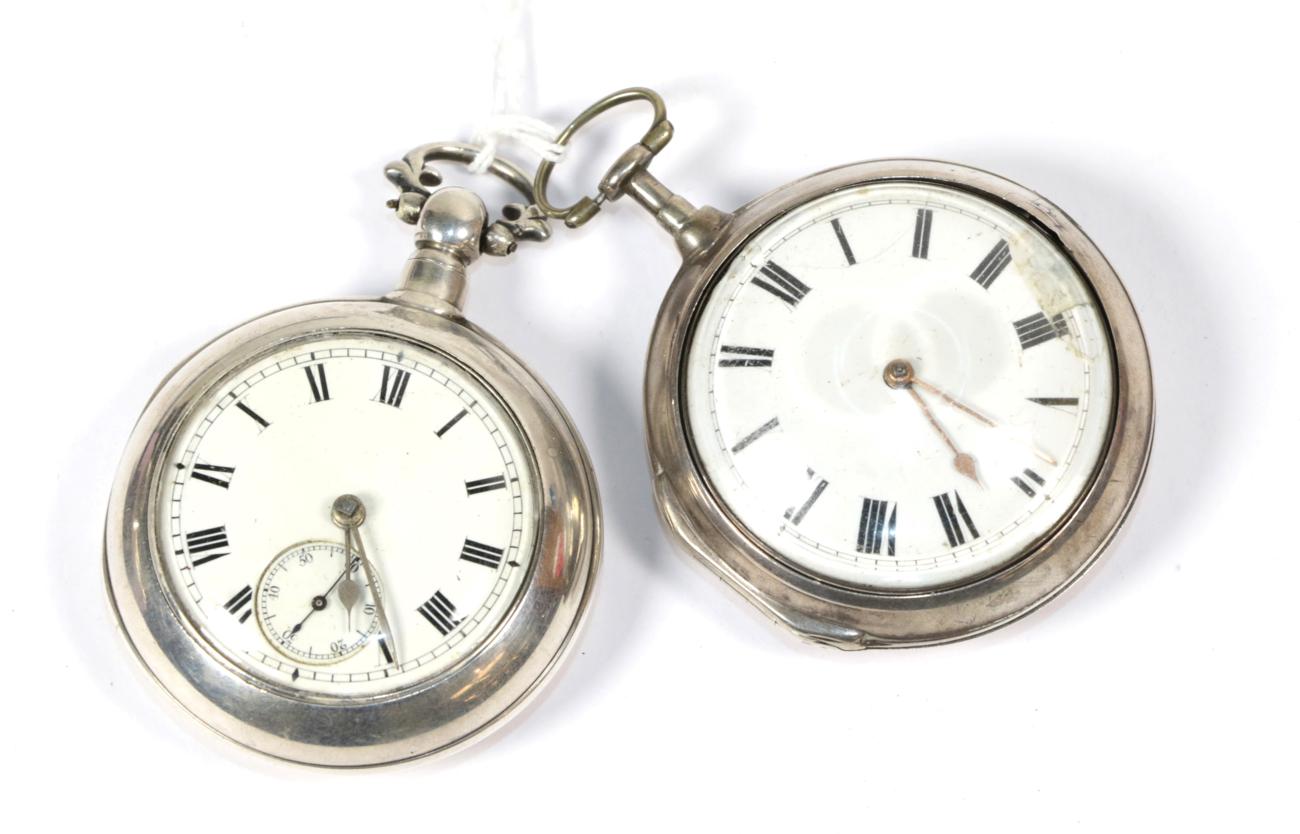 Lot 292 - Two silver pair cased pocket watches, signed